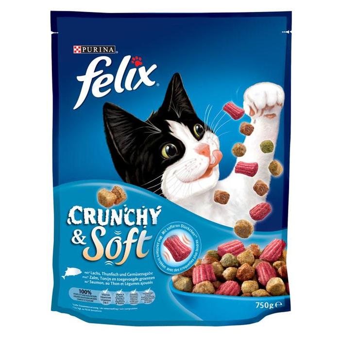 Felix Crunchy & Soft met Zalm en Tonijn 750 gram (750g)