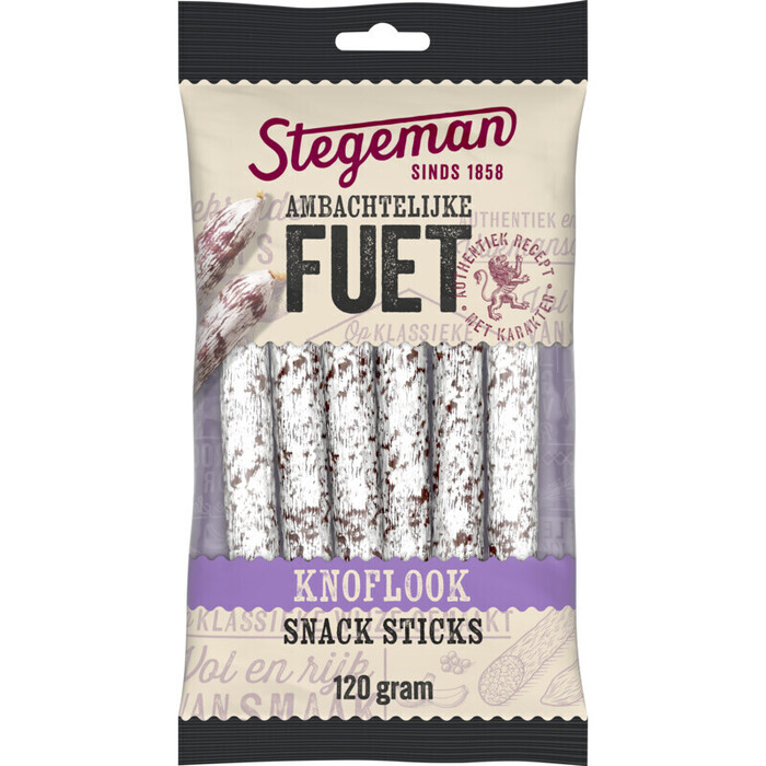 Stegeman Ambachtelijke fuet sticks knoflook (120g)