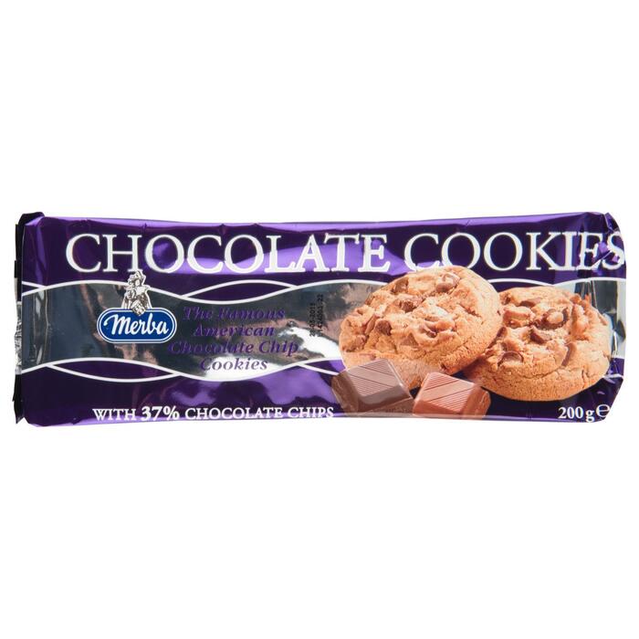 Merba Chocolate Cookies 200 g (Stuk, 200g)