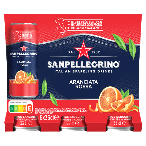 Sanpellegrino Italian Sparkling Drinks Aranciata Rossa 6 x 33 cl (33cl)