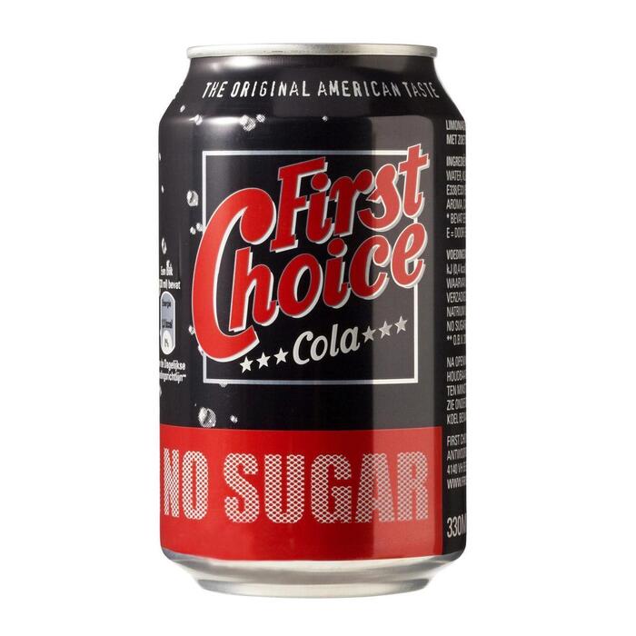 First Choice Cola No sugar (blik, 33cl)